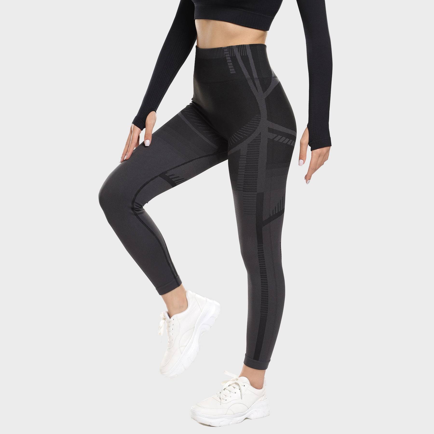 Eclipse Seamless Contour Leggings - Black Grey